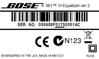 Serial number location | 901® Series VI speaker system v2