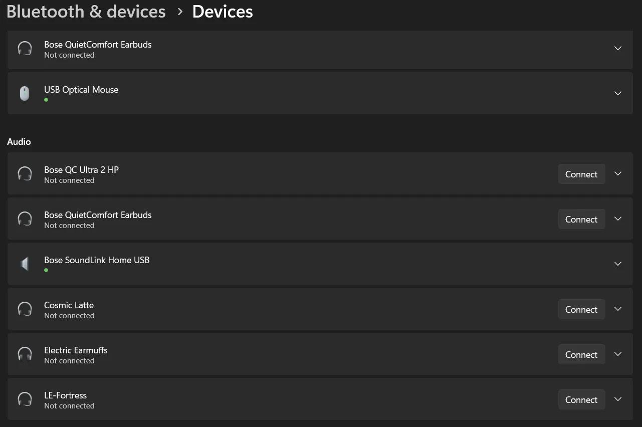 Determining paired/connected devices on a computer | Bose SoundLink ...